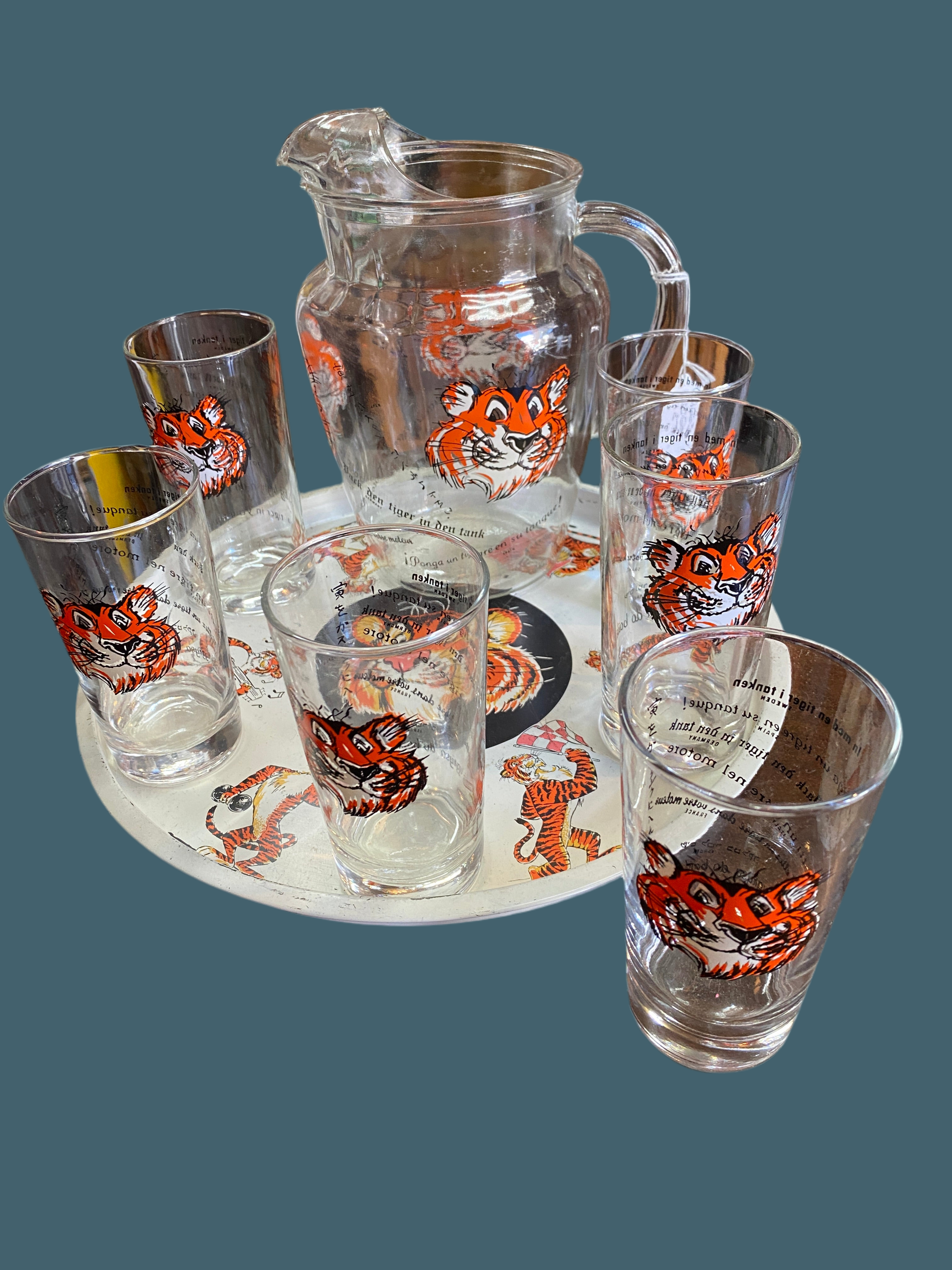 Esso Tiger Metal Tray and Glassware Set – AnTiki G's