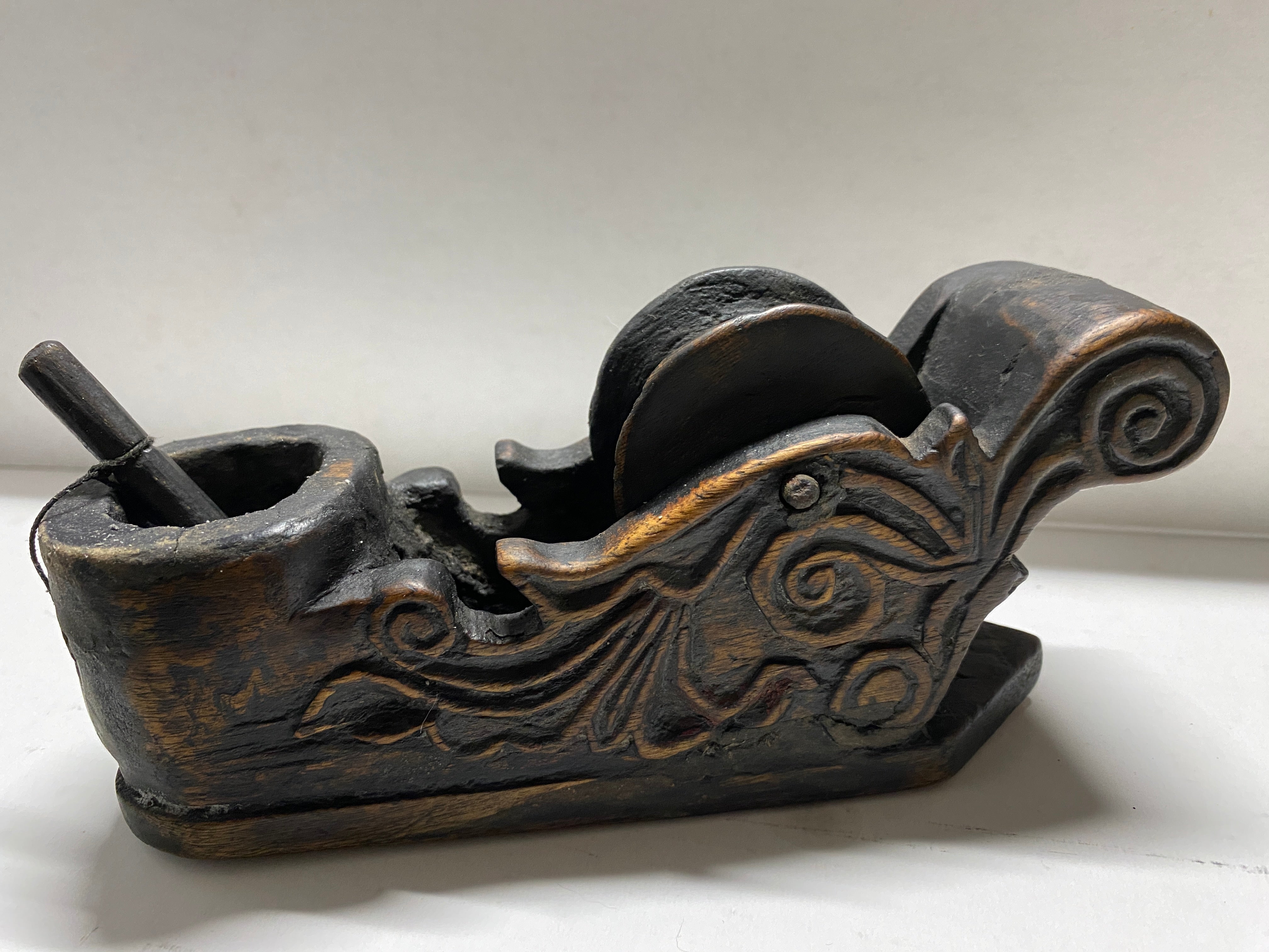 Antique 19th Century Oriental Wood Carved Ink Line – AnTiki G's